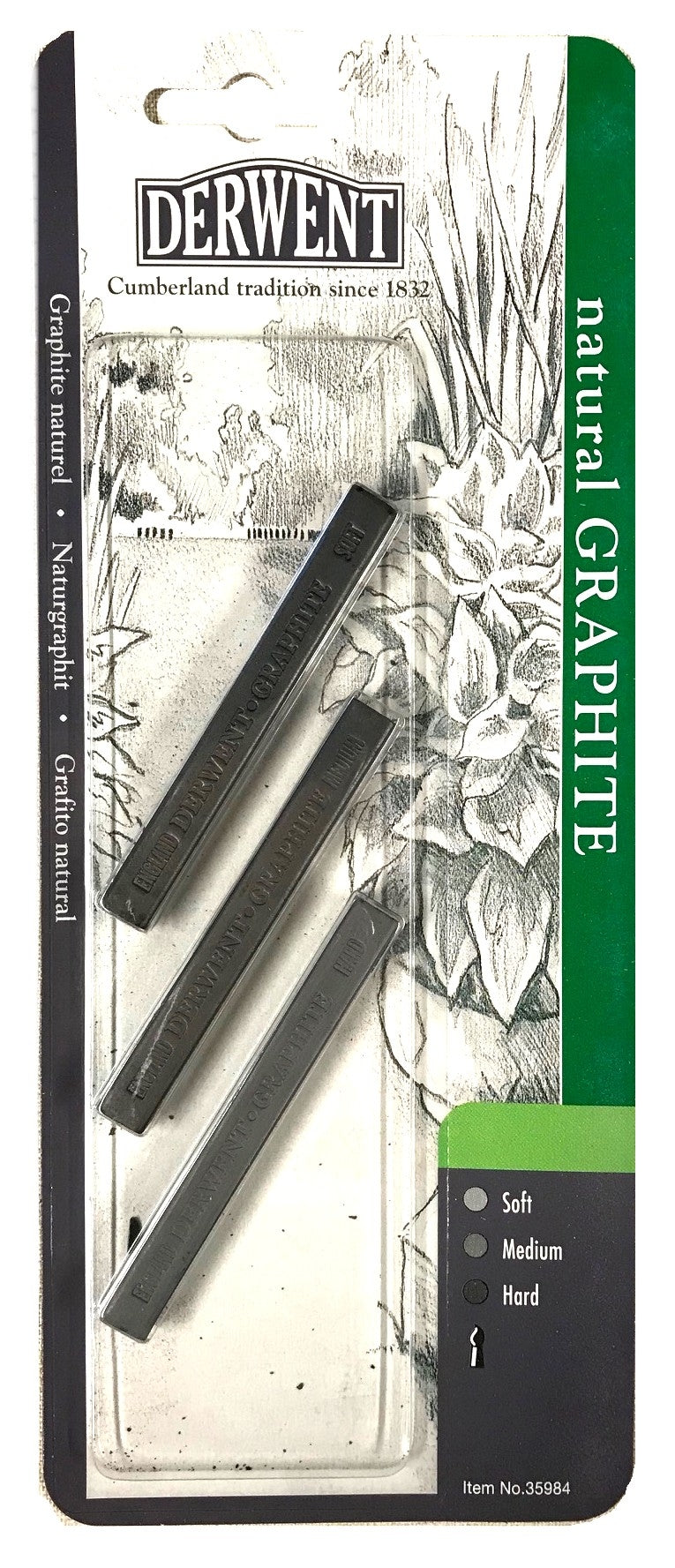 Derwent Natural Graphite - 3 pk