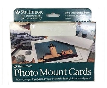 Strathmore Photo Mount Cards - 10 pack - White Decorative Embossed Bor