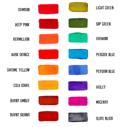 Viviva Colorsheet Original Single Watercolour 16-Colour Set